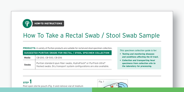 How to Collect Rectal and Fecal Swab Samples | PDF Guide