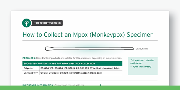 How to Collect an Mpox (Monkeypox) Specimen | Puritan Medical Products